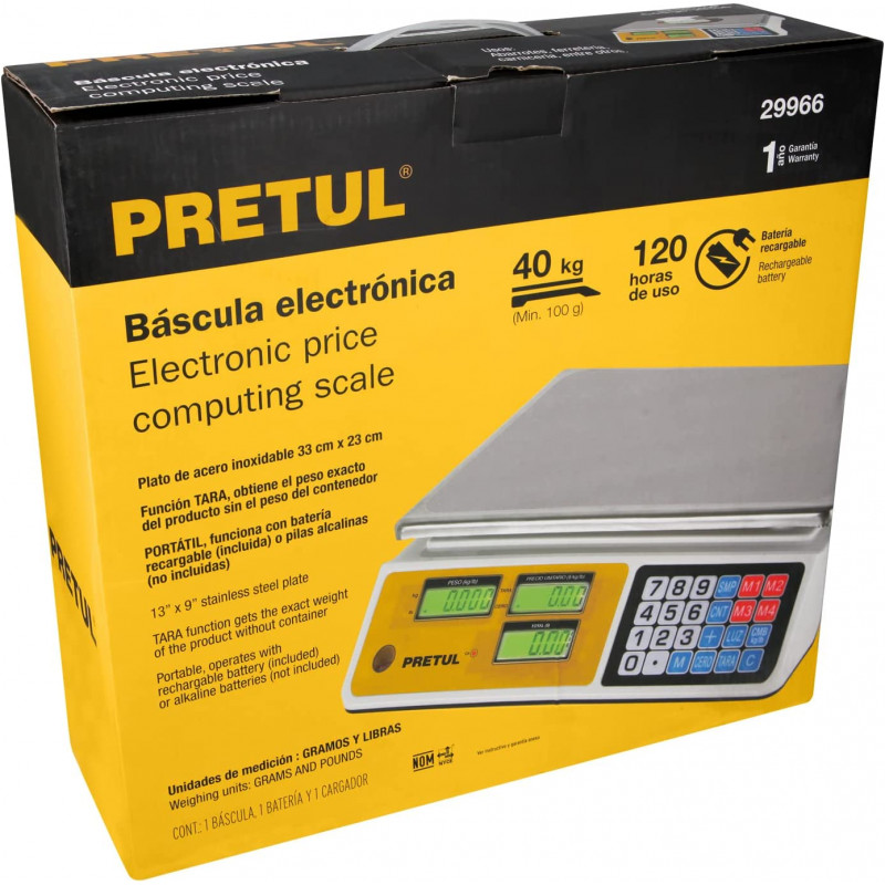 BASCULA ELECTRONICA MULTIFUNCION PESA MAXIMO 40 KG. PESO MINIMO 100 GR ...