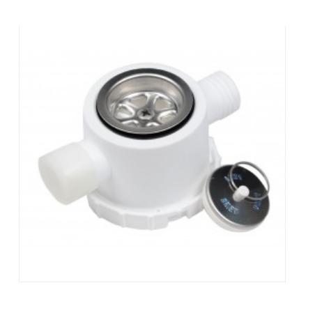 VALVULA DE DESGUE INOXIDABLE CON SIFON DOBLE 25MM DOMETIC SMEV.