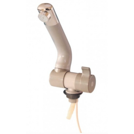 GRIFO ABATIBLE CON CONTACTO ELECTRICO PICO GRIS-CROMO 20MM