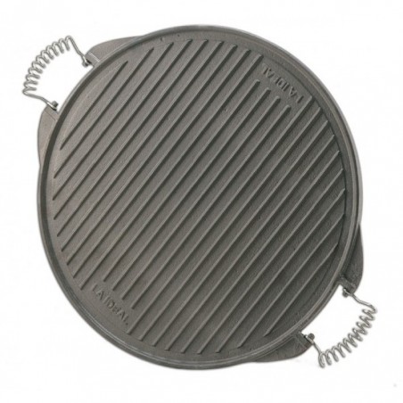PLANCHA GRILL CON ASAS REDONDA 32CM. DOBLE CARA DE HIERRO FUNDIDO ENEIDE 577077